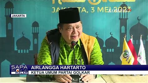 Gunakan Batik Hijau Ketum Golkar Airlangga Hartarto Temui Cak Imin