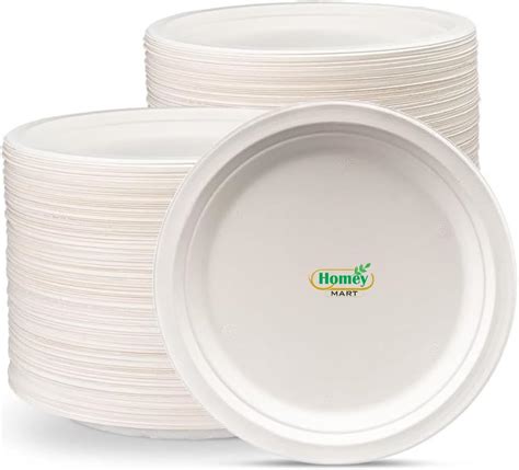 Disposable Paper Plates Extra Strength White Super Rigid Bagasse Plates