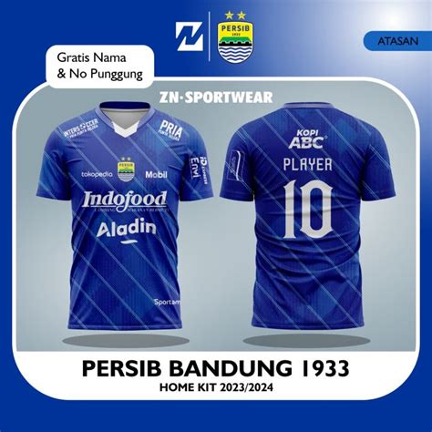 Baju Jersey Persib BDG 1933 Home Biru Terbaru 2023 2024 Supporter