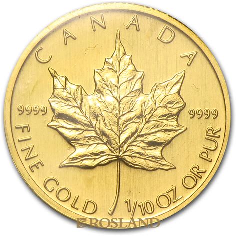 1 10 Unze Goldmünze Kanada Maple Leaf 2007
