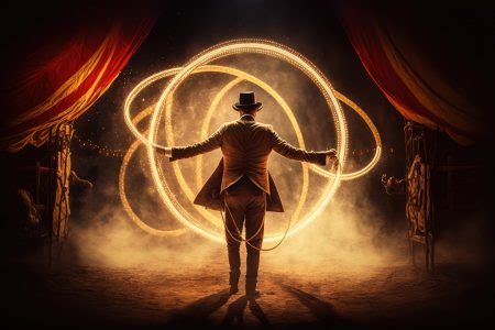 Uma imagem de um ilusionista realizando mágica no circo simbolizando a