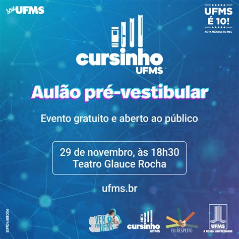 Abertas inscrições para o Cursinho UFMS 2024 1 CURSINHO UFMS