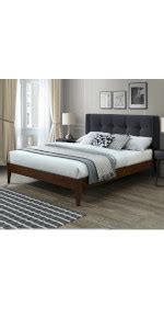 Amazon DG Casa Soloman Mid Century Modern Upholstered Platform Bed