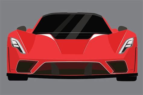Coche Deportivo Rojo Vista Frontal Coche De Carreras Rojo D Vista