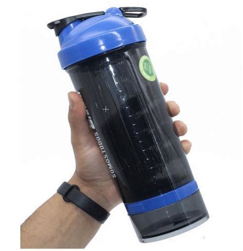 Coqueteleira Premium Azul Porta Capsula Whey Mixball Growth Growth