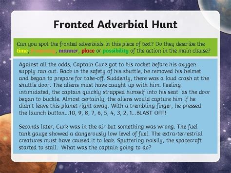 Fronted Adverbials What Is An Adverbial An Adverbial