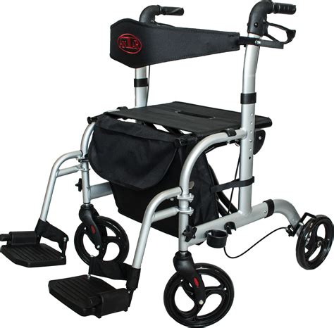Antar Leichtgewicht Rollator Rollstuhl 2 In1 Gehwagen Alu Faltbar