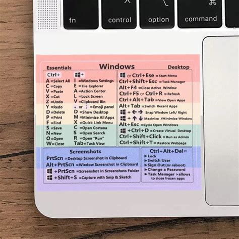 WINDOWS KEYBOARD REFERENCE Shortcut Cheat Sheet Sticker Water Proof