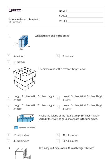 50 Cubes Worksheets For 5th Class On Quizizz Free Printable