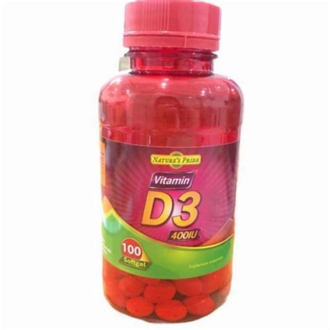 Nature S Pride Vitamin D3 400IU Contents 100 VIT D VIT D3 400IU