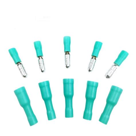 Green Brass Copper Insulated Terminal Cable Lug Male Female Bullet