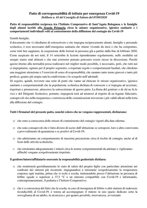 Patto di corresponsabilit primaria Patto di corresponsabilità di