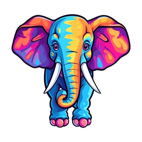 Elefant Farbenfrohe Aquarell Karikatur Kawaii Charakter Tier Haustier