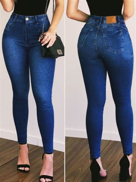 Gaven Cal A Jeans Feminina Skinny Cintura Alta Levanta Bumbum Shein
