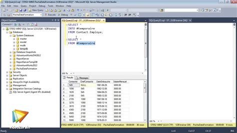 tutoriel sur le langage transact sql utiliser les tables temporaires de sql