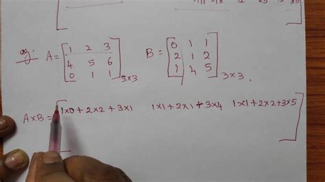 matrix multiplication 3x3 matrix youtube