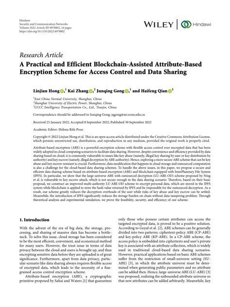 pdf a practical and efficient blockchain assisted attribute based encryption scheme for access