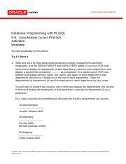 Plsql Practice Docx Oracle Academy Database Programming