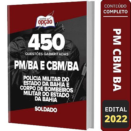 Caderno Questões Gabaritadas Pm E Cbm Ba Soldado Solução Cursos e