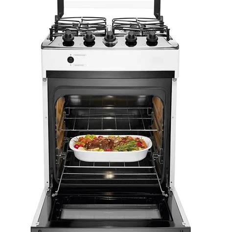 Fogão de Piso Brastemp 4 Bocas Mesa de Inox Acedimento Automático e