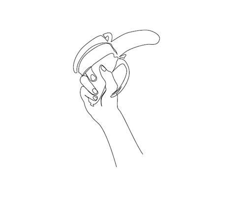 Premium Vector Continuous One Line Drawing Of Hand Holding Banana
