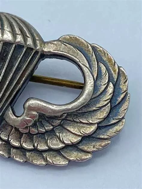 WW2 United States Airborne Parachutist Silver Tested Jump Wings In US