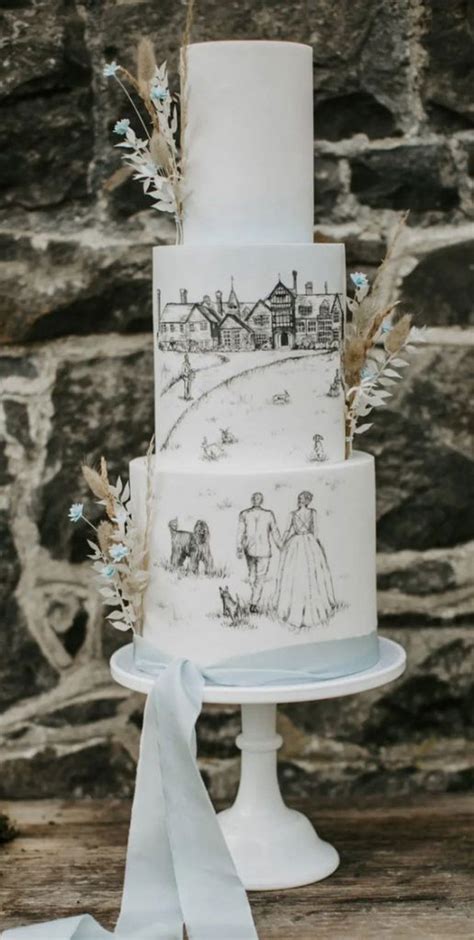 40 Beautiful Wedding Cake Trends 2023 Hand Painted Cake