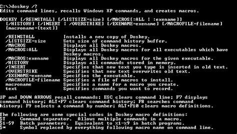 doskey in the windows xp command shell