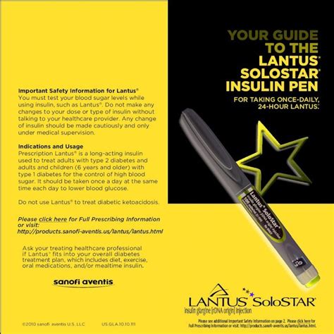 PDF Lantus Solostar Insulin Pen Pages Patient Education