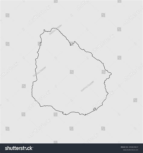Map Uruguay Outline Silhouette Vector Illustration Stock Vector