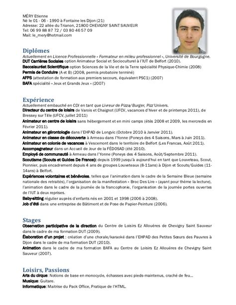 Exemple De Cv Centre De Loisir Laboite Cv Fr