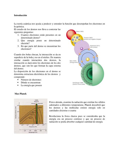 Resumen teoria cuantica Introducción La teoría cuántica nos ayuda a