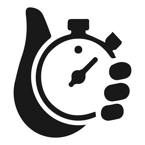 Timer Icon In Hand Hand Points At Stopwatch Timer Start Concept