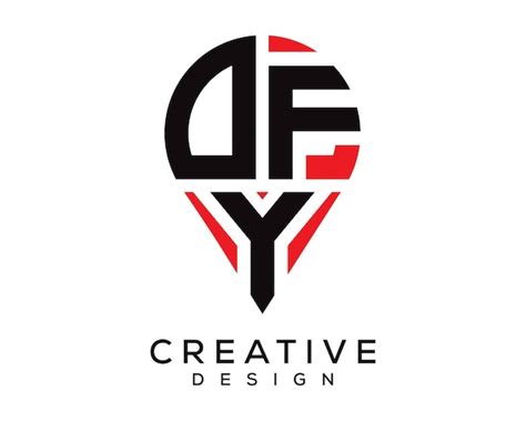 Diseño del logotipo de la forma de la letra de la ubicación de DFY