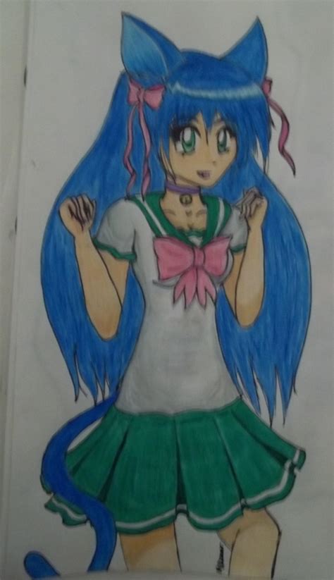 Neko School Girl By Happycrabart On Deviantart