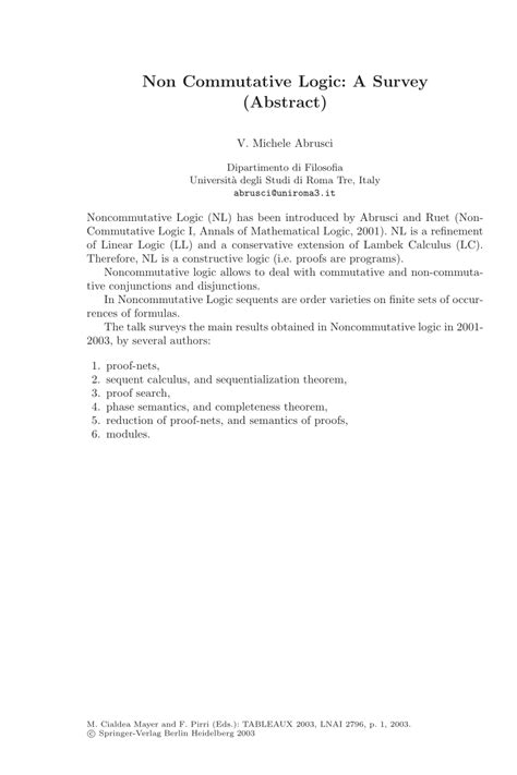 pdf non commutative logic a survey