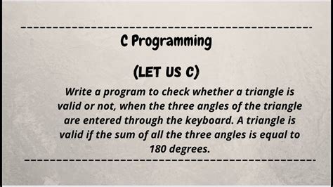 c program to check whether a triangle is valid or not let us c coding machine youtube