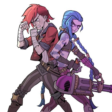 Jinx Vi And Arcane Jinx League Of Legends And 1 More Drawn By