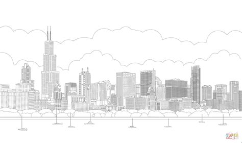 Chicago Skyline Colouring Pages Chicago Skyline Vinyl Decals Chicago