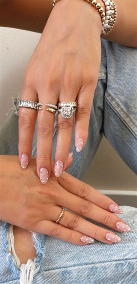 50 Trending Autumn Nail Colours Designs Rhinestone Sheer Nails