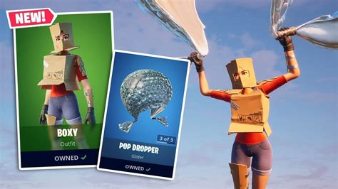 NEW BOXY Skin POP DROPPER Glider Gameplay In Fortnite YouTube