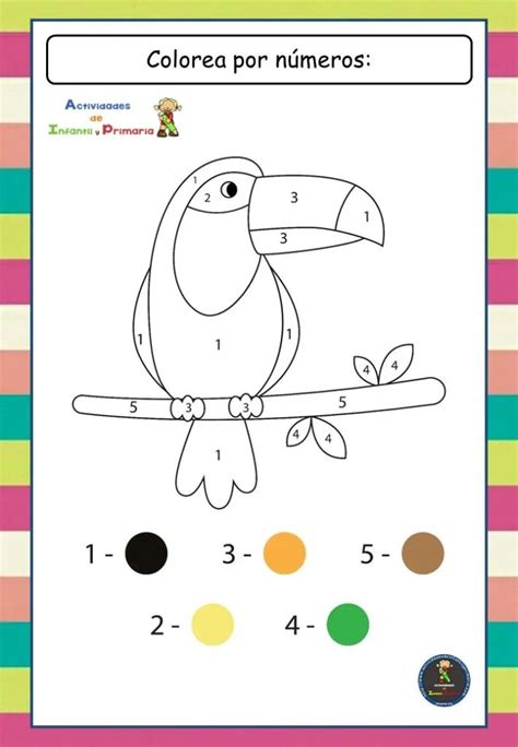 Divertidas fichas para colorear por números Colorear por números