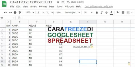 Cara Freeze Di Google Spreadsheet Atau Google Sheet IYAINAJA MY ID