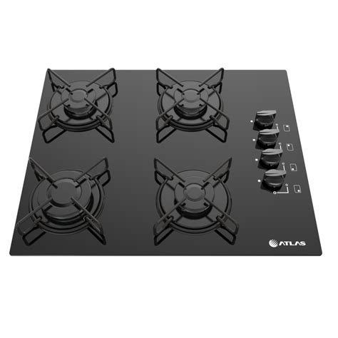 Cooktop 4 Bocas a Gás Atlas Agile Preto Bivolt Schumann