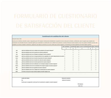 Plantilla de Excel Formulario De Encuesta De Satisfacción Docente 2 y