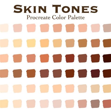 Skin Tones Procreate Color Palette Etsy