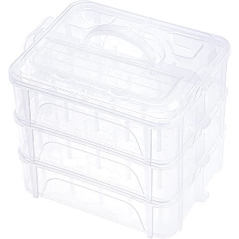 3 Couches Empilable Boîte De Stockage Clair Organisateur Pour Contenir