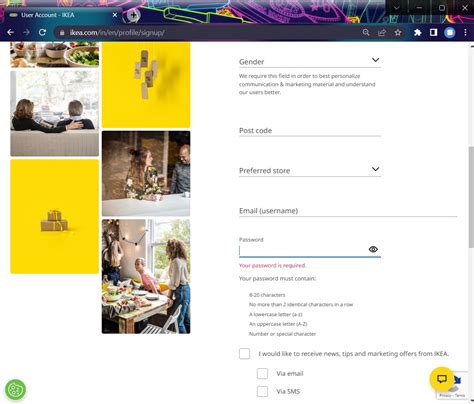 IKEA Dumb Password Rules