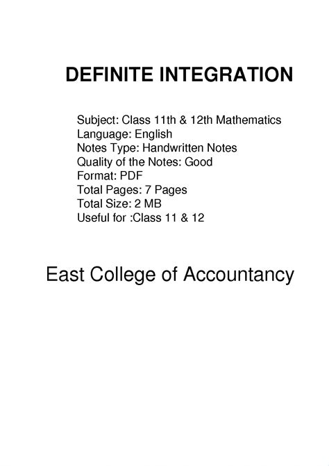 solution definite integral calculus examples integration basic introduction practice