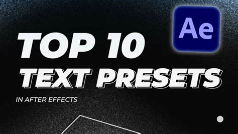 Top 10 Besten TEXT Presets In After Effects EroFound